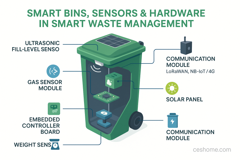 Smart Bins, Sensors & Hardware in Smart Waste Management