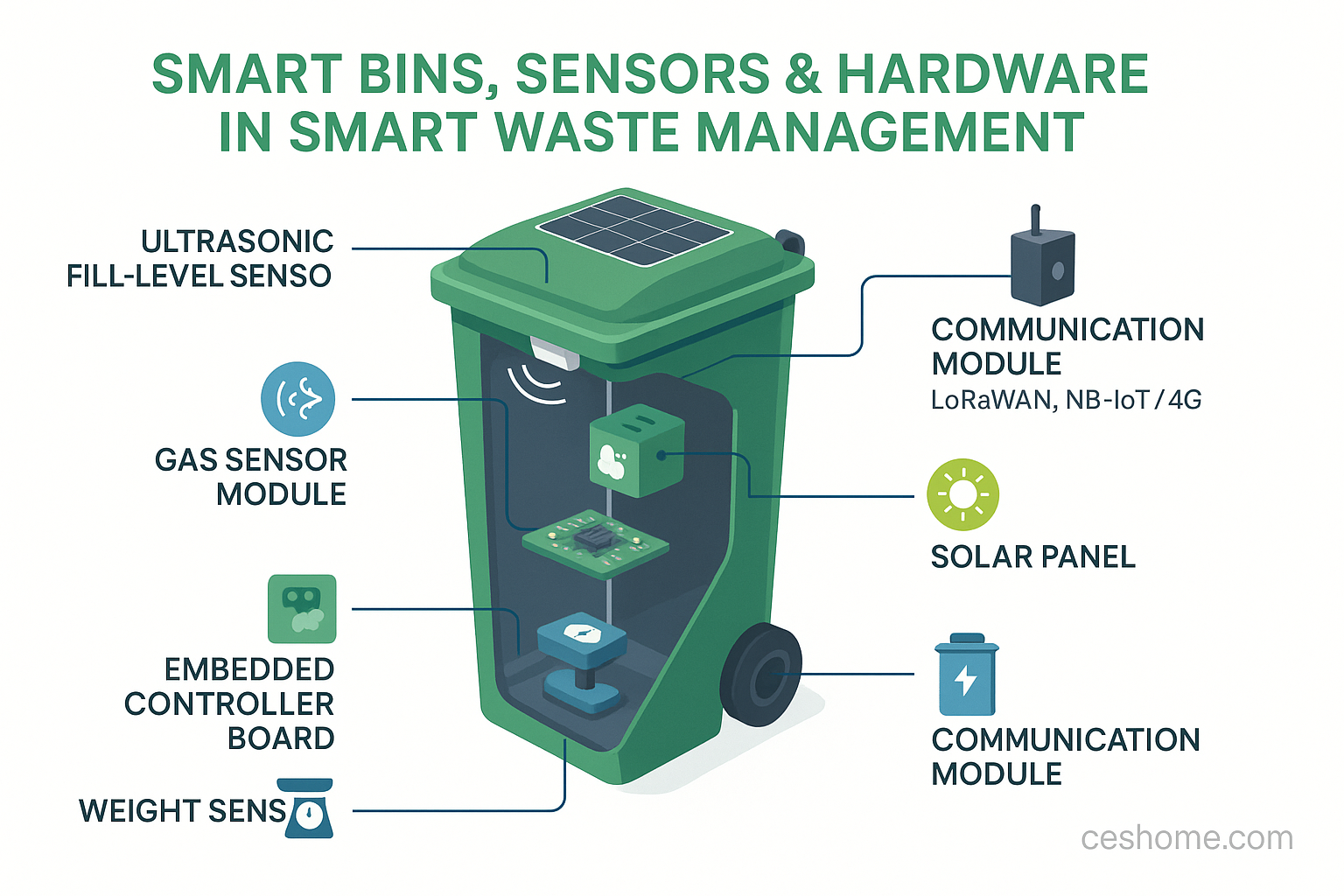 Smart Bins, Sensors & Hardware in Smart Waste Management